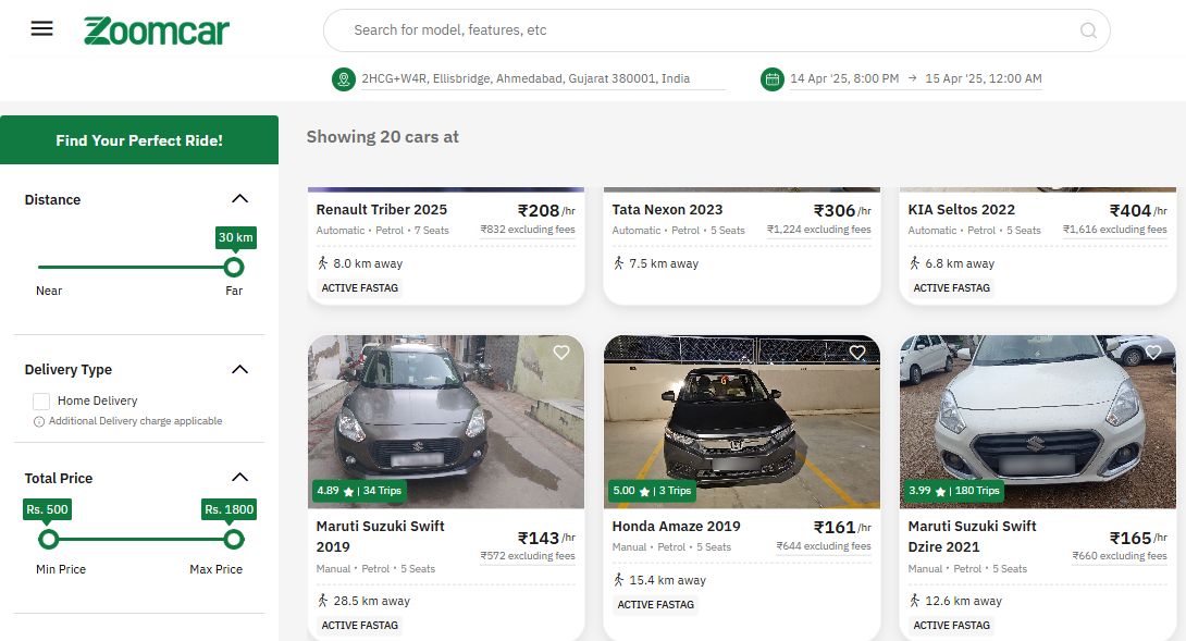 Zoomcar Pricing, Features and Get Free Demo | Techimply